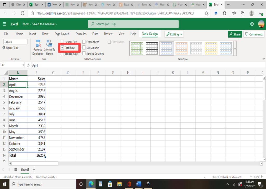How To Add A Total Row To An Excel Table Quick Easily 