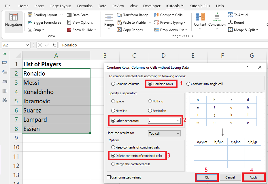 How To Convert Column List To Comma Separated List In Excel Computing